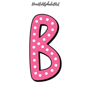 Polka Dot Doodle Alphabet PNG Bundle: 7 Pastel Alpha Sets (digital ...
