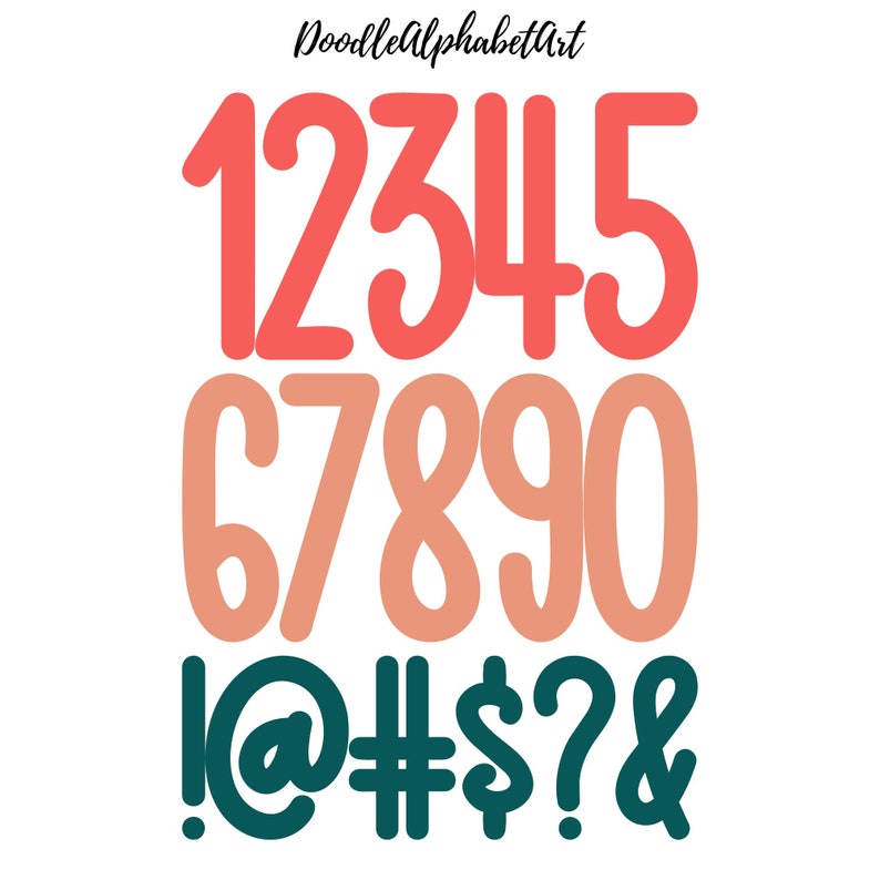 Earthy Boho Doodle Alphabet PNG Bundle: 10 Handwritten Font Sets ...