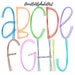 Handwriting Scribble Letters PNG in 10 Colors, Doodle Alphabet PNG ...
