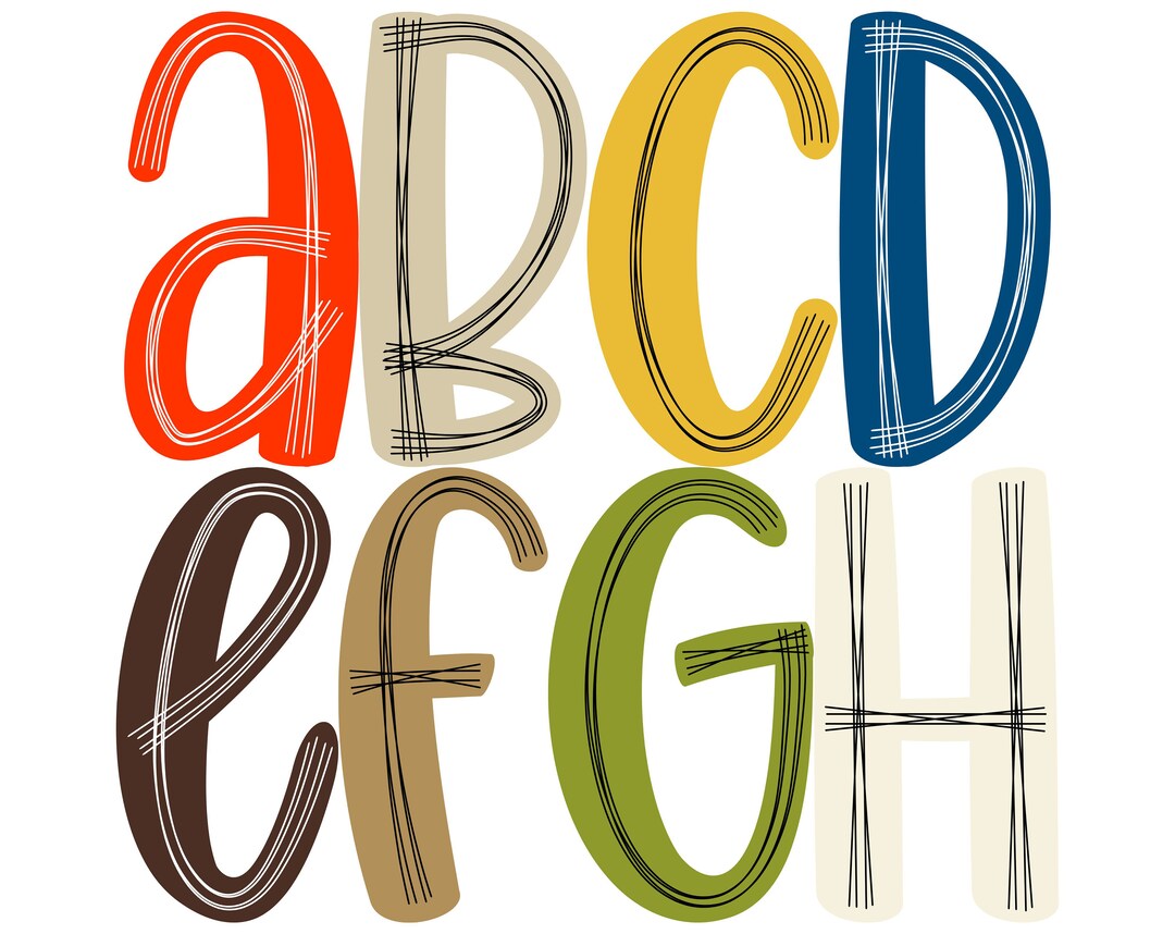 Scribble Letters PNG in 8 Colors, Artyclick Warm Red, Thistle Green ...