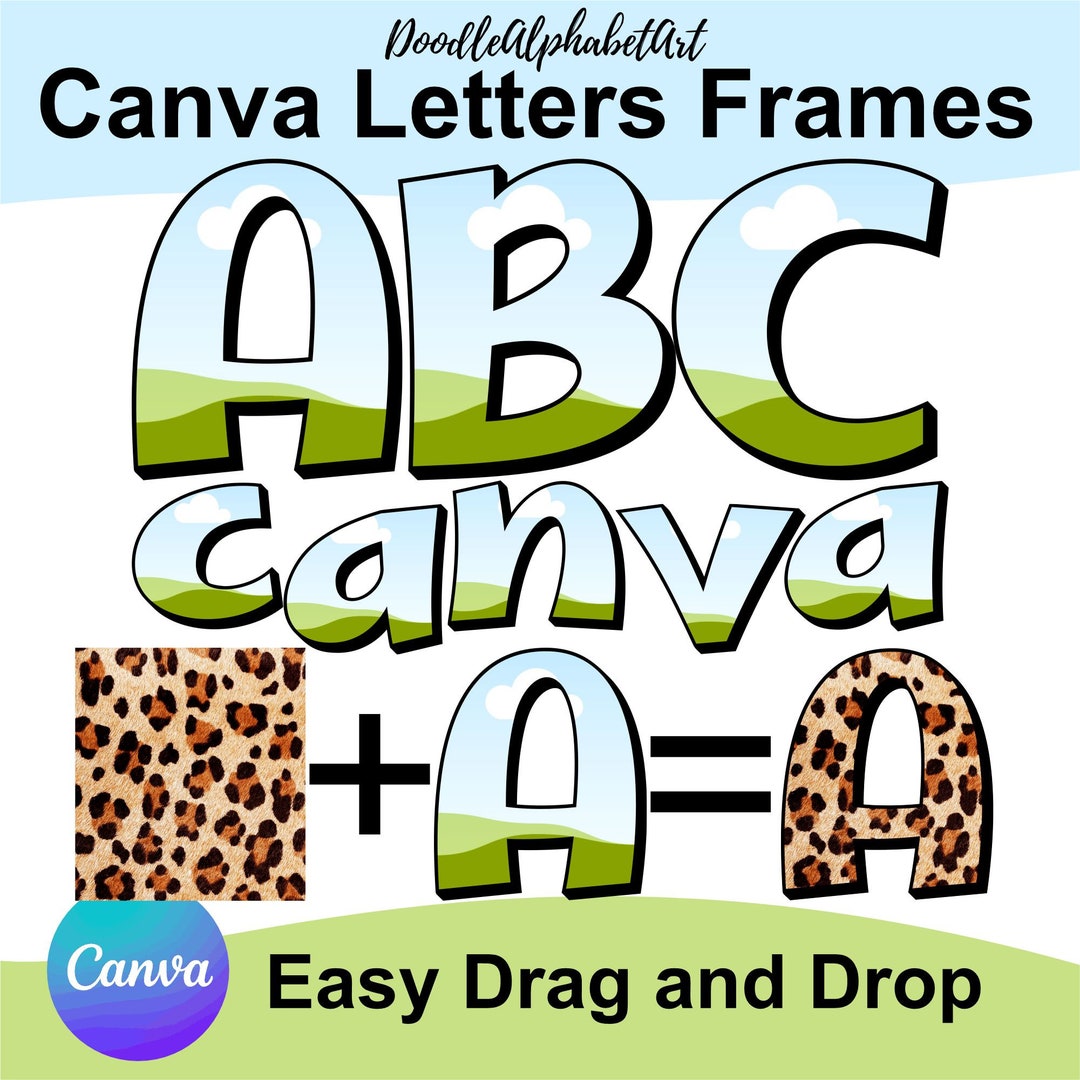 Canva Doodle Letters Drag and Drop Photos Patterns or Fill Your Own ...