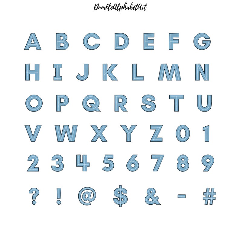 Boho Scribble Doodle Alphabet PNG: Soft Color Letters (digital Download ...