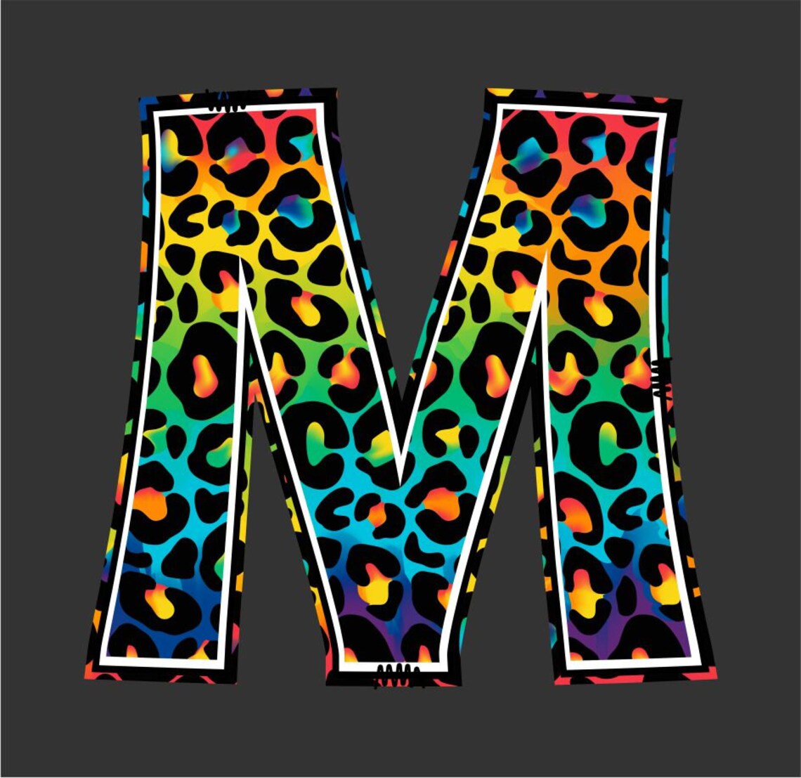 Rainbow Leopard Digital Alphabet Letters PNG Sublimation - Etsy