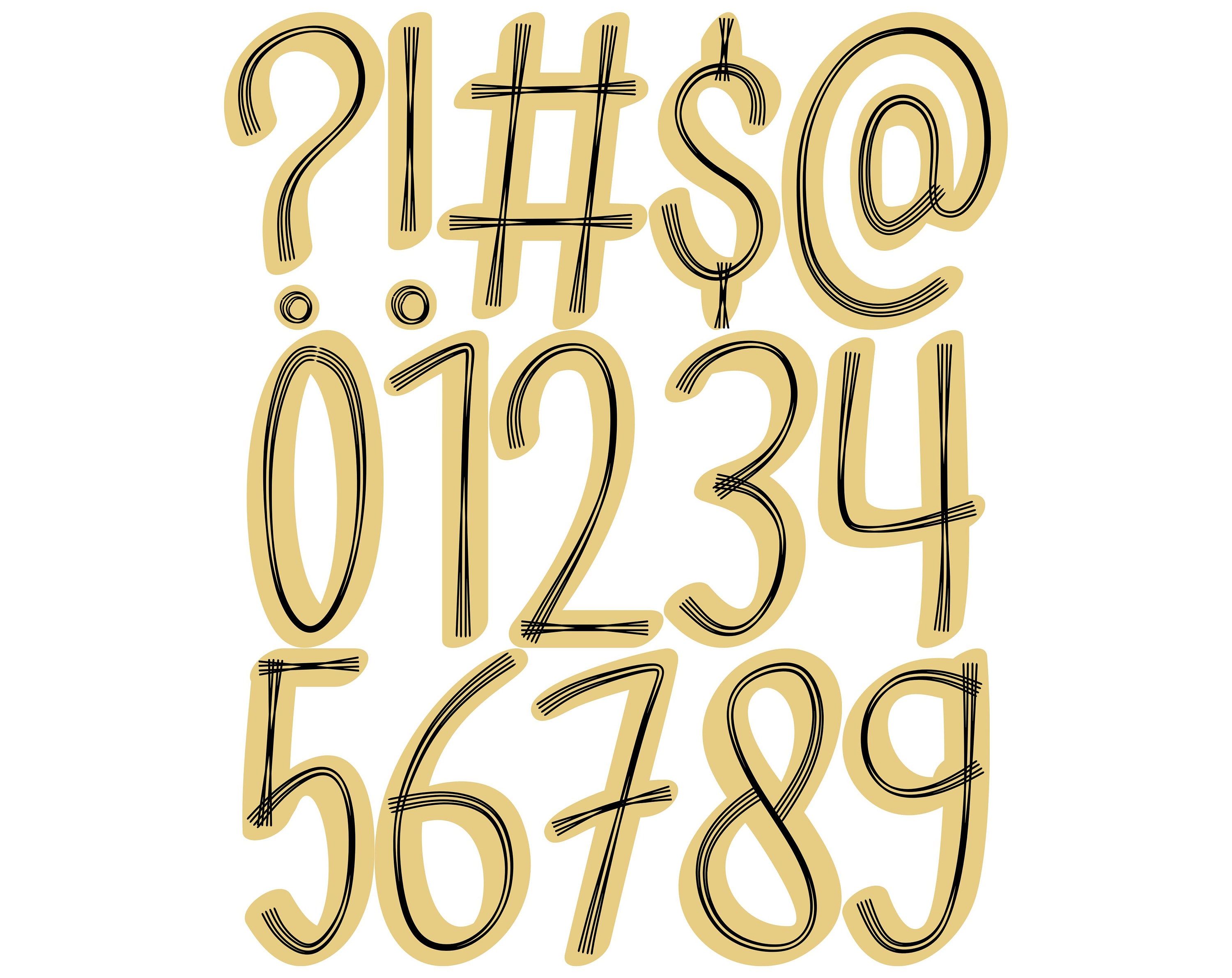 Scribble Alphabet PNG Set: Hand Drawn Letters, Numbers (digital ...