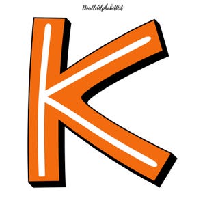 Vintage Doodle Alphabet PNG: Centerline Block Shadow Letters (digital ...