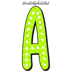 Bright Checkered Dot Alphabet PNG Bundle, Bright Colors, 5 Alpha Sets ...