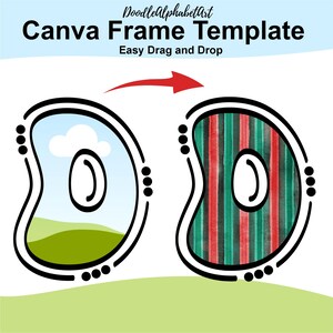 Canva Frame Letters, Doodle Groovy Alphabet, Line and Dots, Editable ...
