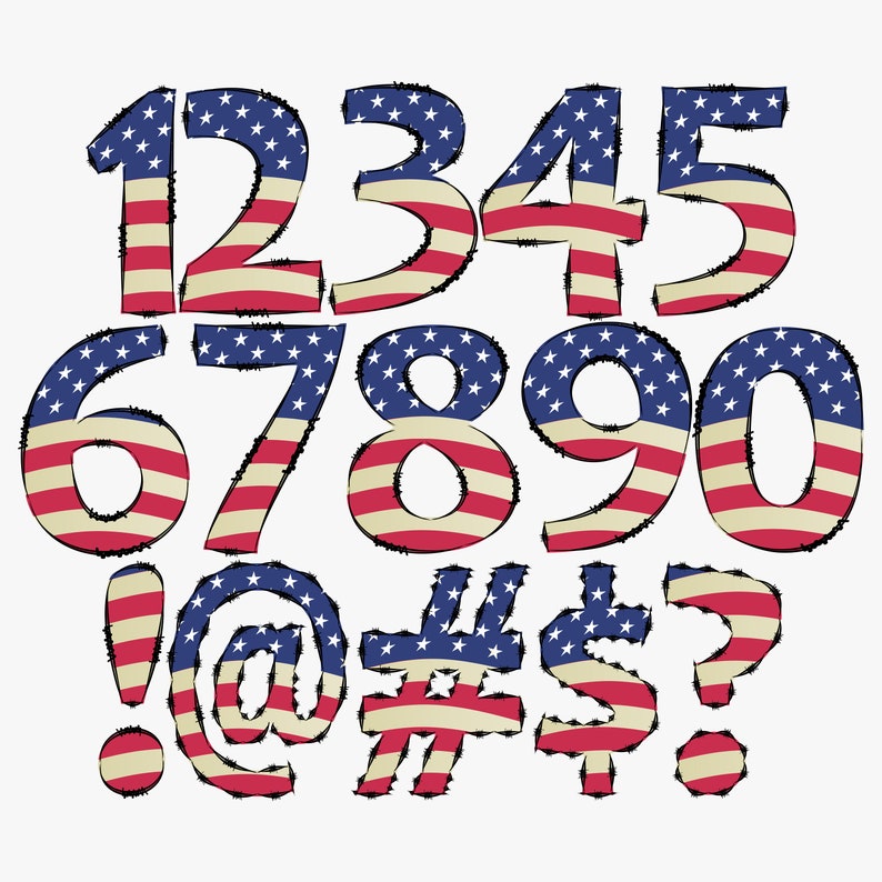 USA Alphabet Digital Letters PNG Patriotic Bundle American - Etsy