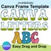 Retro Canva Frame Templates Groovy Doodle Alphabet Design Elements for ...