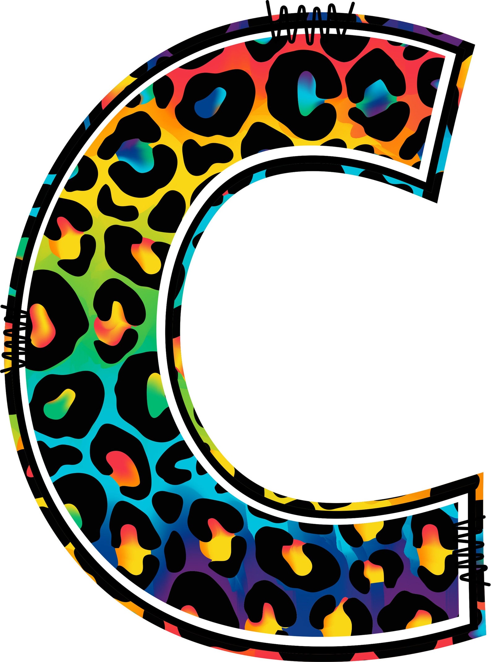 Rainbow Leopard Digital Alphabet Letters PNG Sublimation - Etsy