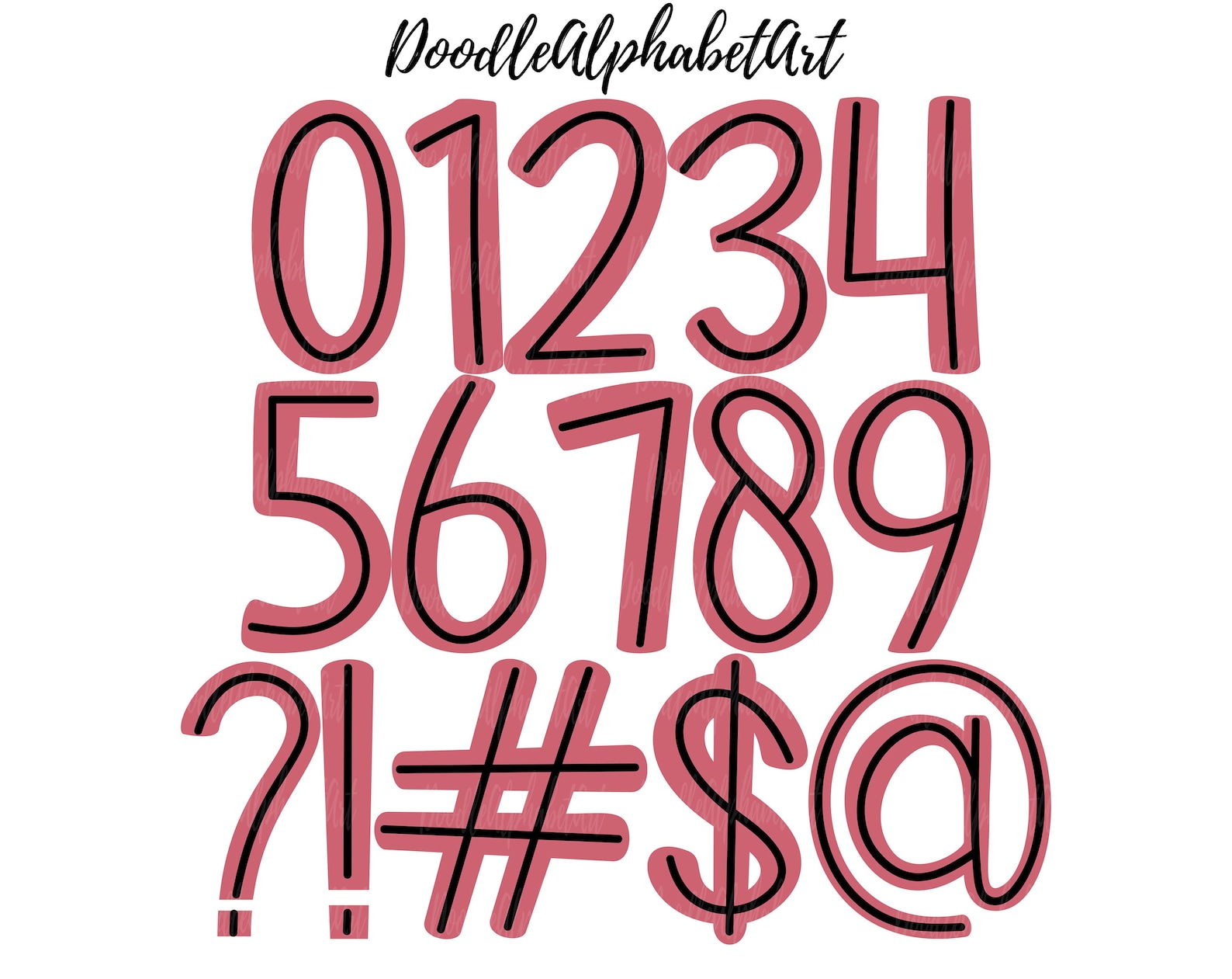 Boho Doodle Alphabet Letters PNG Bundle: Earthy Scribble Font (digital ...