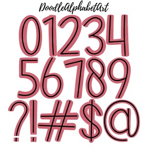 Boho Doodle Alphabet Letters PNG Bundle: Earthy Scribble Font (digital ...