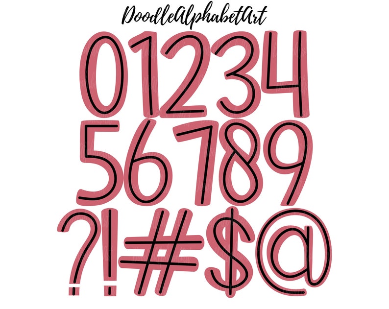 Boho Doodle Alphabet Letters PNG Bundle: Earthy Scribble Font (digital ...