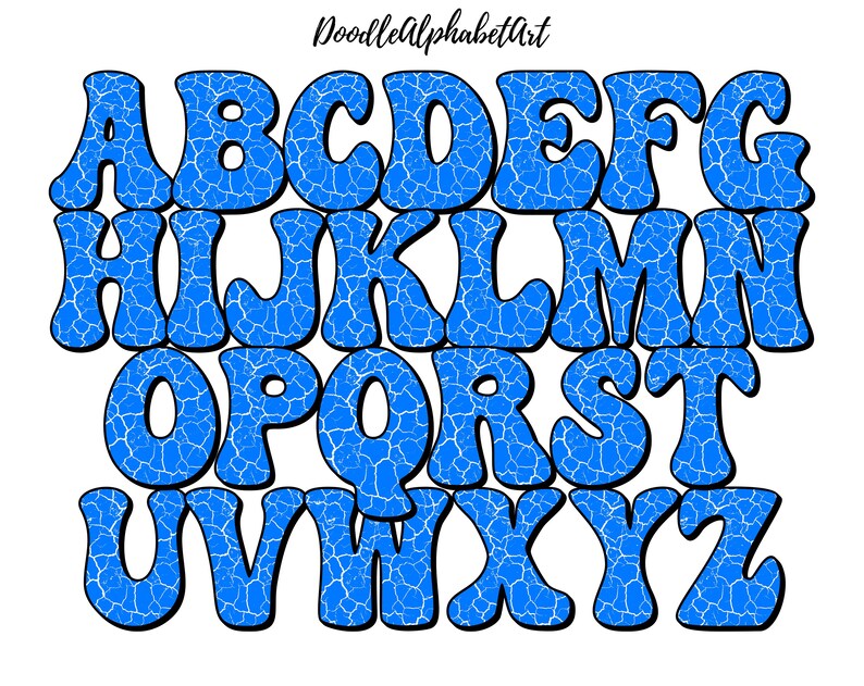 Grunge Doodle Alphabet PNG: Retro Sublimation Designs (digital Download ...