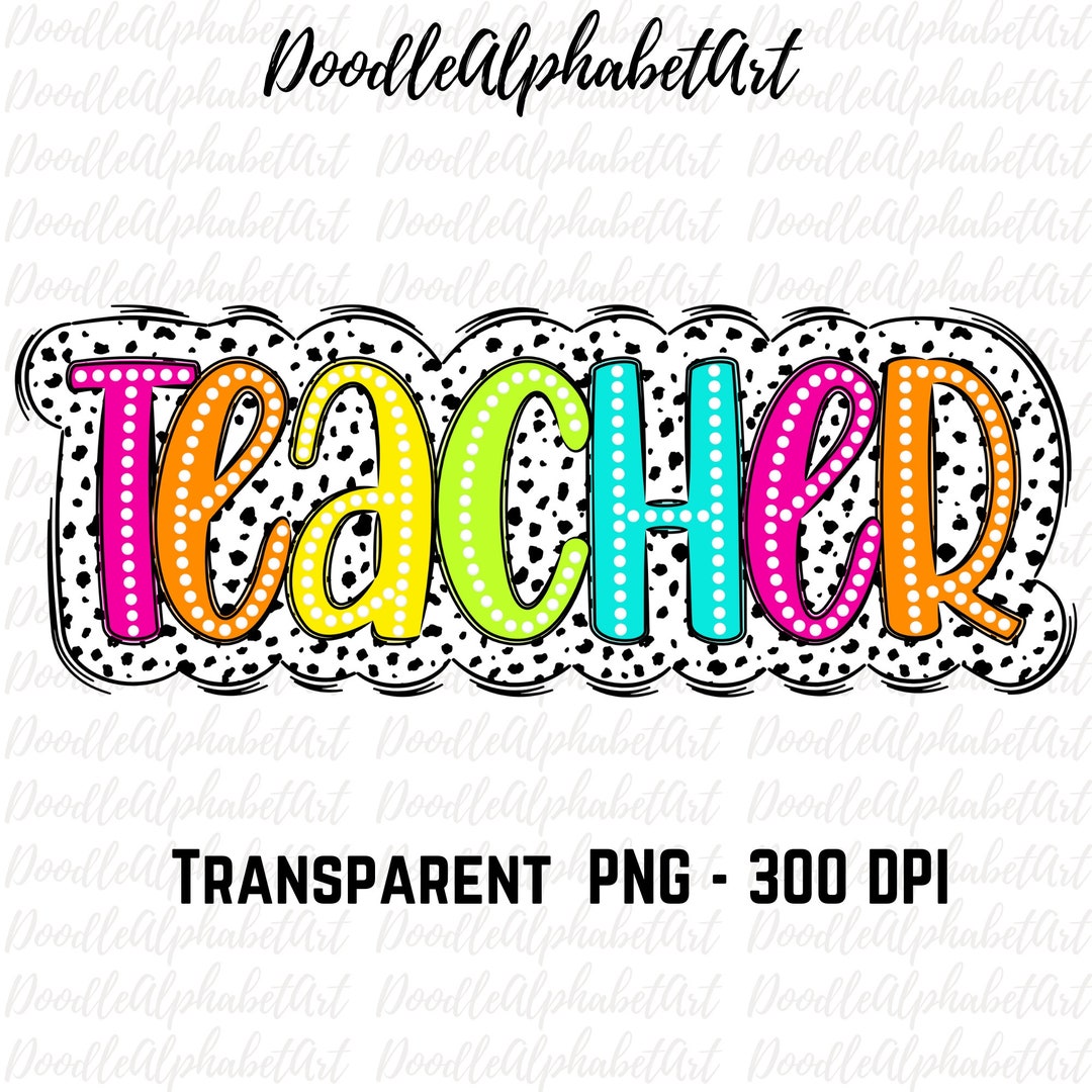 Teacher PNG Design, Dalmatian Dots, Bright Colors, Colorful School ...