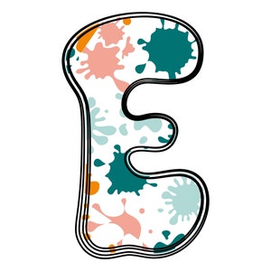 Summer Doodle Alphabet PNG, Scribble Alphabet PNG, Paint Splats ...