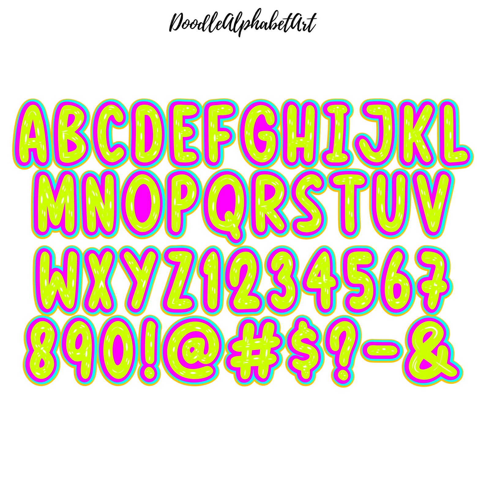 Funky Letters PNG, Marquee Alphabet PNG, Scribble Alphabet, Brush ...