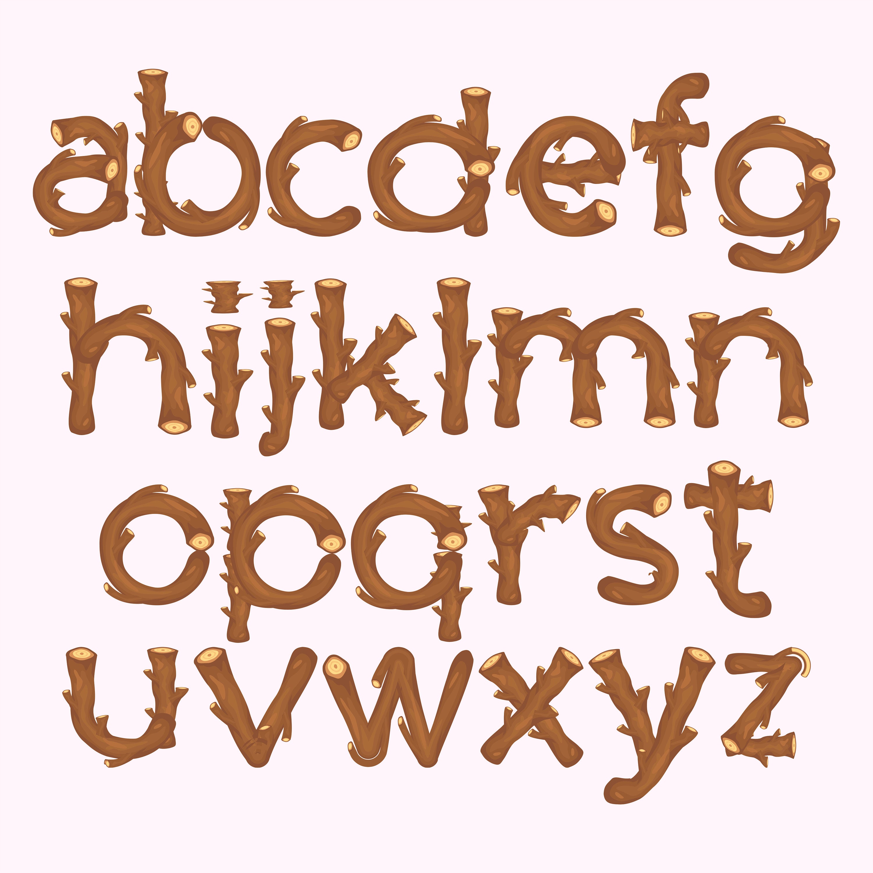 Wooden Stick Clipart Digital Alphabet Letters PNG Sublimation - Etsy ...