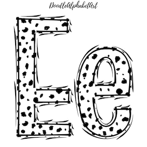 Dot Dalmatian Letters PNG Bundle, Handwritten Doodle Alphabet Letters ...