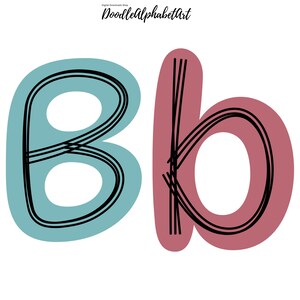 Boho Scribble Letters PNG, 5 Alphabet Set, Boho Doodle Alphabet PNG ...