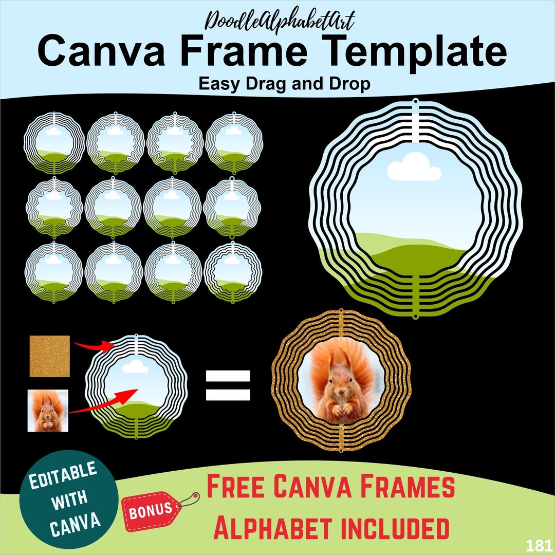 Split Wind Spinner Template, 12 Canva Frames Wind Spinner Designs, Drag ...