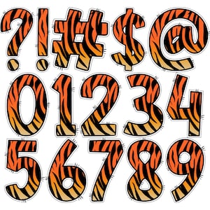 Tiger Print Doodle Alphabet: Digital PNG Letters, Numbers, Symbols ...