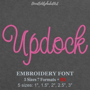 Updock Embroidery Script Font, Machine Embroidery Design, Classic ...