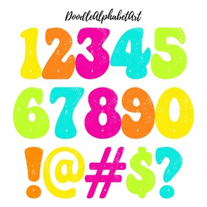 Bright Groovy Distressed Grunge Alphabet PNG Bundle, 5 Alpha Sets PNG ...