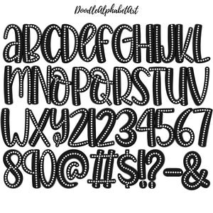 Halloween Doodle Dots Letters PNG Bundle, 5 Alpha Sets, Halloween ...