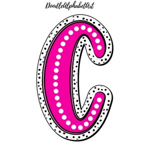 Dalmatian Spots Letters PNG Bundle, Doodle Alphabets Polka Dots, Bright ...