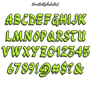 3D Inflated Letters PNG Bundle, Bright Color Palette, 5 Alpha Sets ...