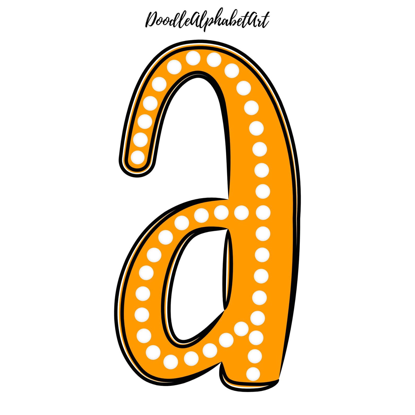 Halloween Doodle Dots Alpha PNG Bundle: Spooky Letters (digital ...