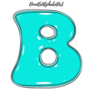 Bright Scribble Retro Groovy Letters, Doodle Alphabet 3D Inflated PNG ...