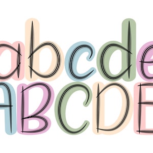 Pastel Scribble Letters PNG: Hand-drawn Doodle Alphabet (digital ...