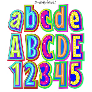 Funky Comic Letter PNG Bundle: Doodle Alphabet Art (digital Download ...