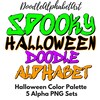 Retro Groovy Font PNG Bundle, 5 Alpha Sets in Teacher Color Palette ...