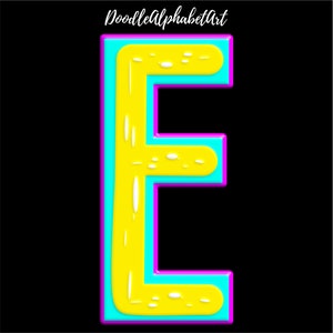 Retro Bright Inflated Funky Alphabet PNG Bundle, Retro Fancy Letters ...