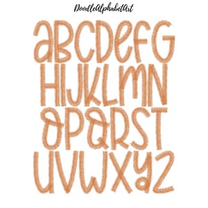 Boho Earthy Colors Scribble Alphabet Bundle - Handwritten Font PNG, 10 ...