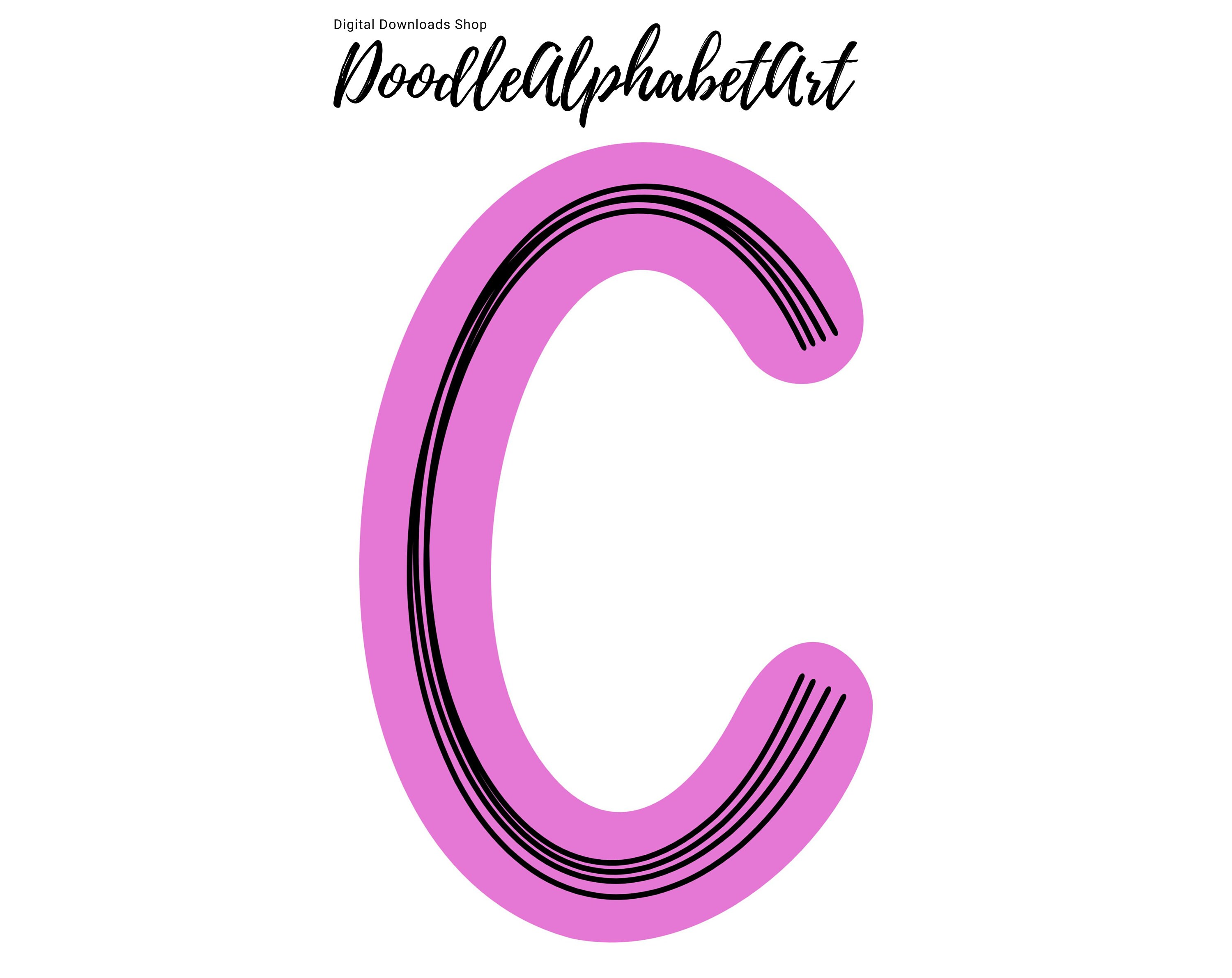 Scribble Letters PNG in 5 Color Palettes for Spring Doodle - Etsy