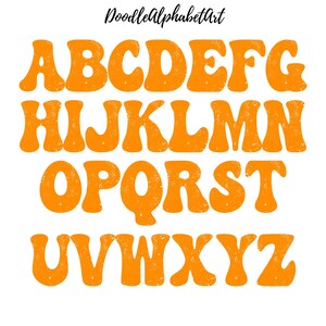 Bright Groovy Distressed Grunge Alphabet PNG Bundle, 5 Alpha Sets PNG ...