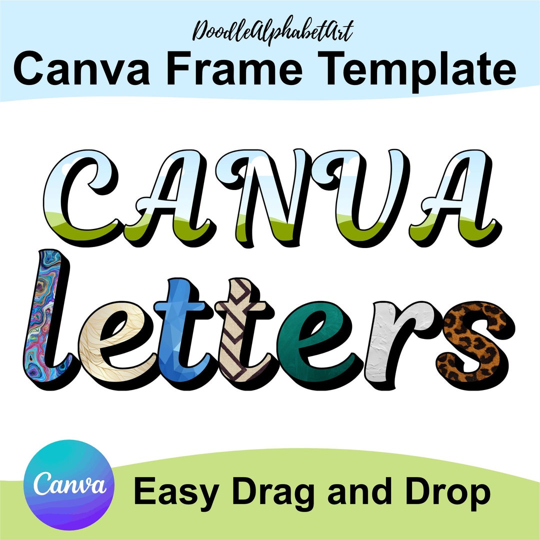 Editable Canva Frame Letters With Modern Calligraphy Font & - Etsy Editable Canva Frame Letters With Modern Calligraphy Font & - Etsy