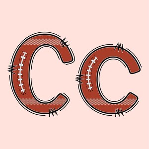 American Football Doodle Alphabet Letters PNG Bundle, Sublimation ...