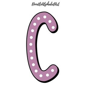 Polka Dot Doodle Alphabet PNG Bundle: 7 Pastel Alpha Sets (digital ...