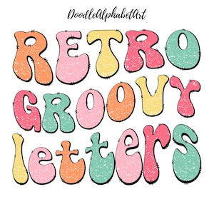 Grunge Retro Groovy Font PNG, Distressed Alphabet PNG Bundle With ...