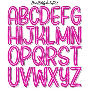 Dalmatian Dots Alphabet Doodle PNG Bundle, Polka Dot Letters PNG ...