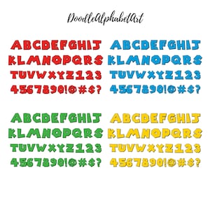 Kids Alphabets PNG Bundle, Colorful Letters A-Z, Numbers, Blue, Green ...