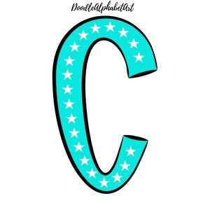 Star Letters PNG Bundle, Bright Color Palette, 5 Digital Alphapacks ...