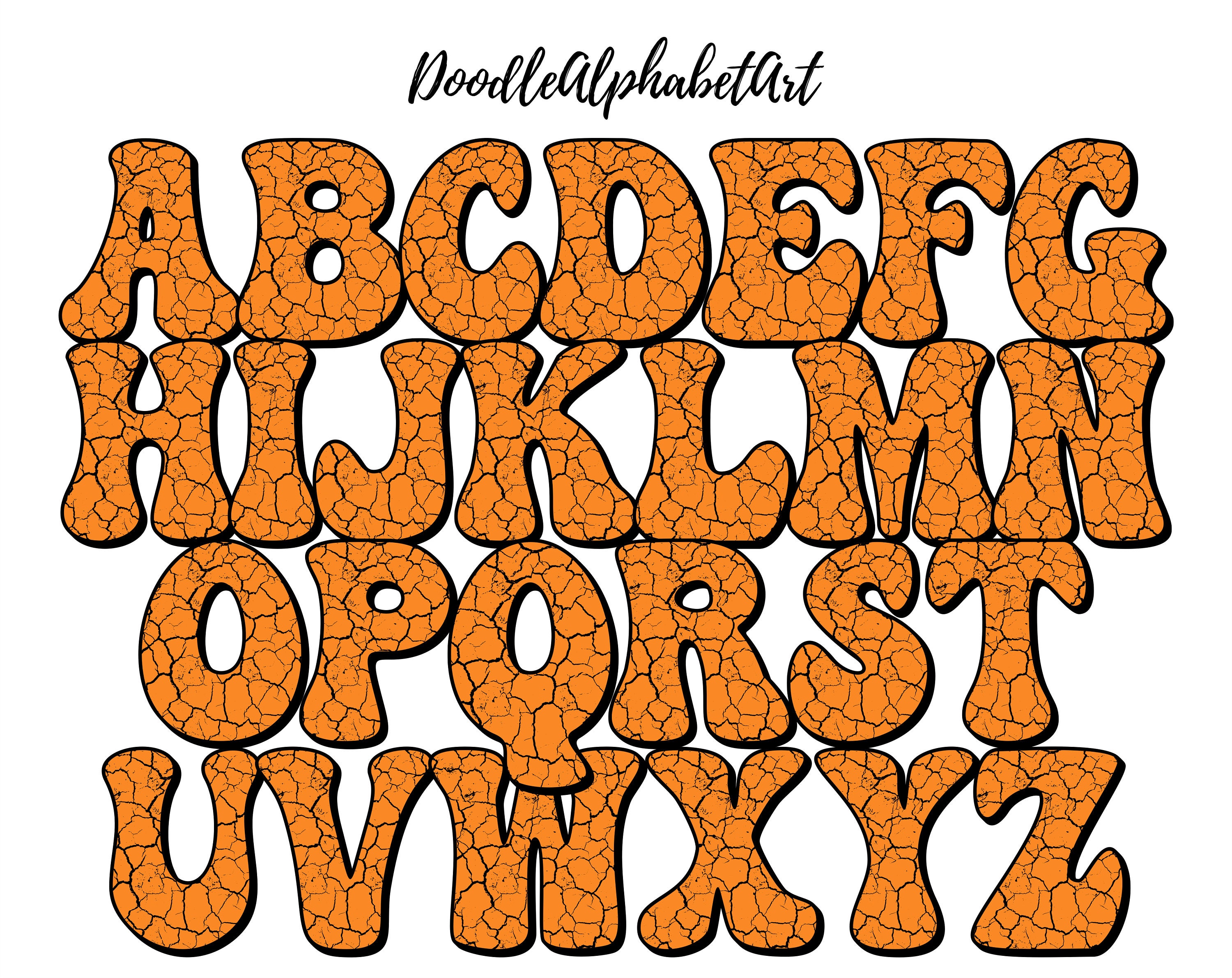 Grunge Alphabets Letters PNG Bright Colors Groovy Retro - Etsy