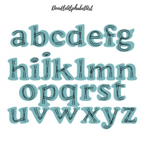 Boho Earth Tones Alphabet Bundle - 10 Sets of Scribble Doodle Letters ...