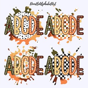 Fall Colors Dots Alphabet PNG Bundle: Artistic Backgrounds (digital ...